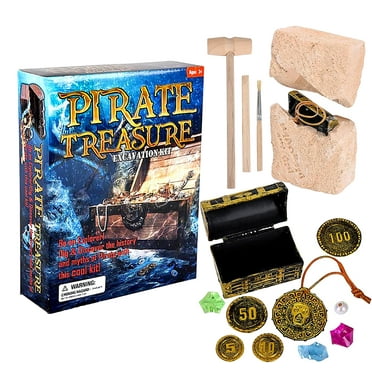 6" Pirate Treasure Chest Excavation Dig Kit - Be an Explorer! Dig ...