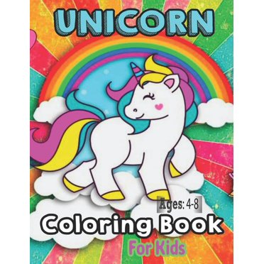 Cute Little Baby Unicorn Coloring Book: For Kids Ages 4-8 (Paperback ...