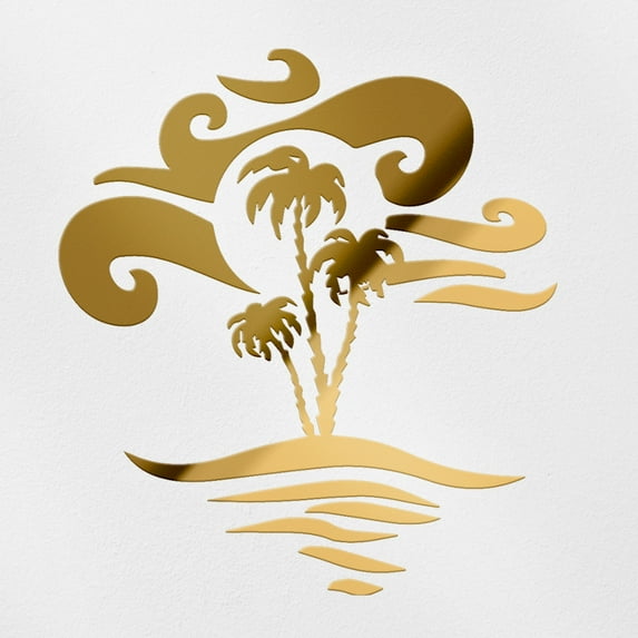 Transparent Decal Stickers Of Palm Tree (Metallic Gold) Premium ...