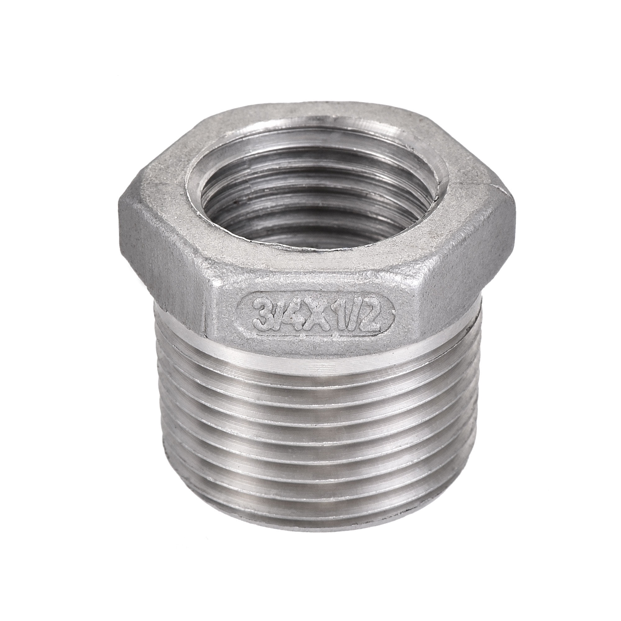 Uxcell Reducer Hex Bushing 304 Stainless Steel 3/4NPT Male to 1/2NPT ...