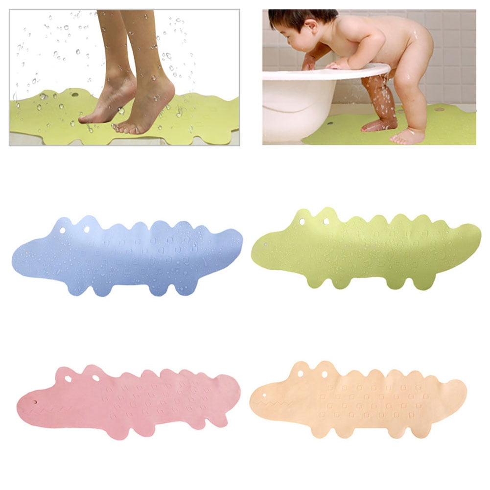 jiaroswwei Cute Cartoon Crocodile Bath Shower Mat Children Suction Cup ...