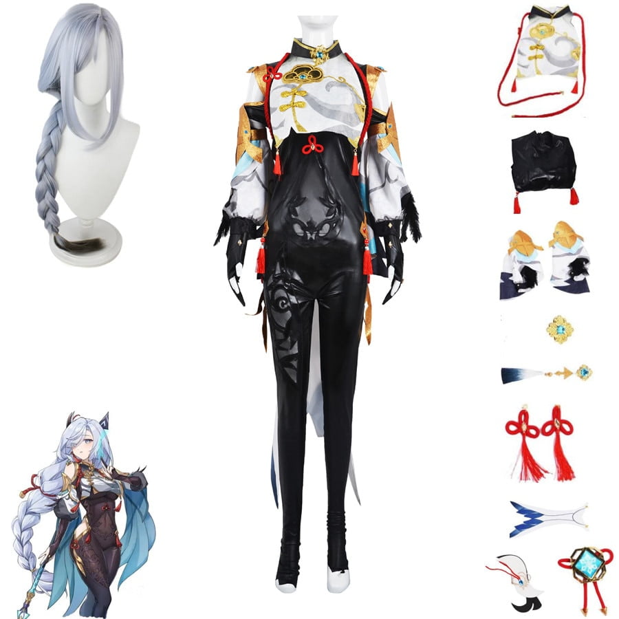 Anime Game Genshin Impact Shenhe Cosplay Costume Liyue Harbor Wig Tight ...