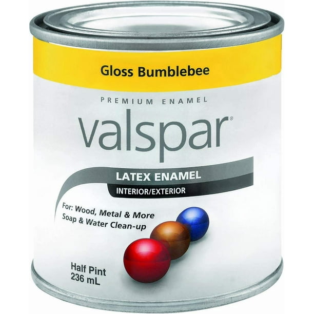 Valspar 65010 Premium Interior/Exterior Latex Enamel, .5-Pint, Bumble ...