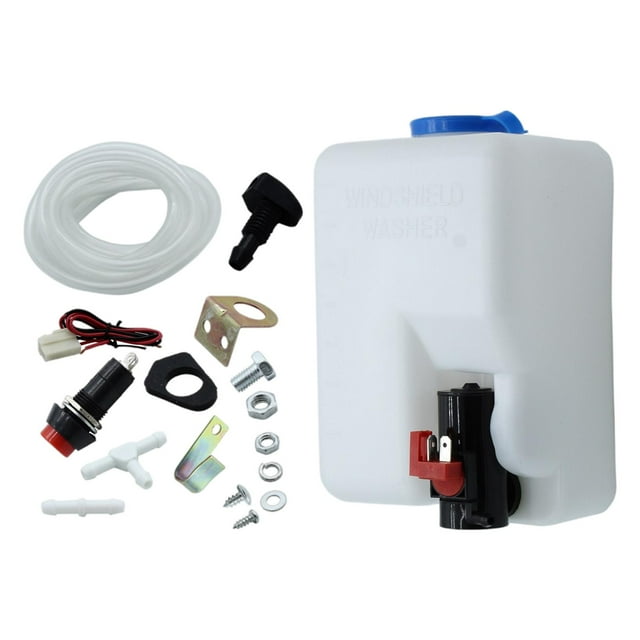 Universal 12V Windshield Washer Reservoir, with Switch Button Sprayer ...