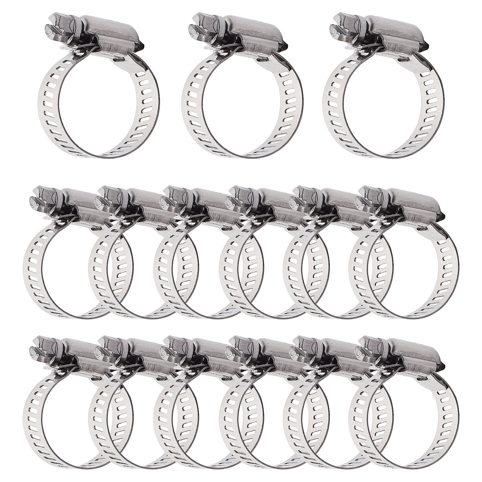 Penck 15 Pack Worm-Gear Drive Hose Clamp 14-27mm Adjustable Stainless ...