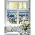 Coastal Starfish Semi Sheer Curtains 54 Inch Length 2 Panels Set, Blue ...