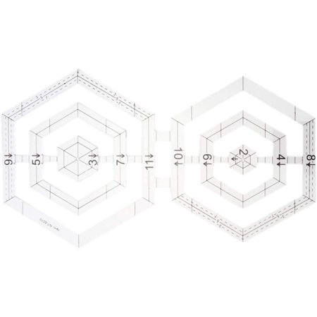 Fortunenine Acrylic Quilting Ruler Transparent Double Hexagon Template ...