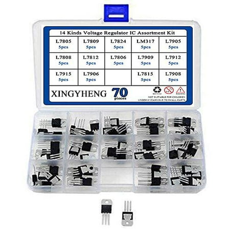 70Pcs 14 Values Three Terminal Positive Negative Voltage Regulator ...