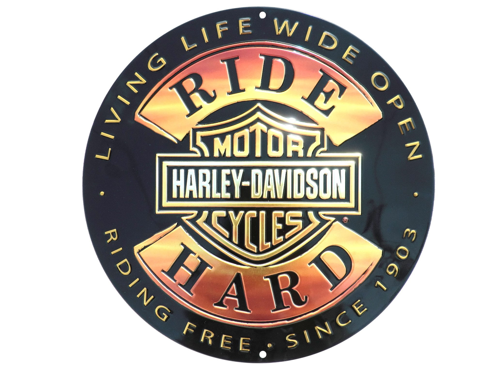 Harley-Davidson 14'' Round Sign - Ride Hard -Tin - Walmart.com