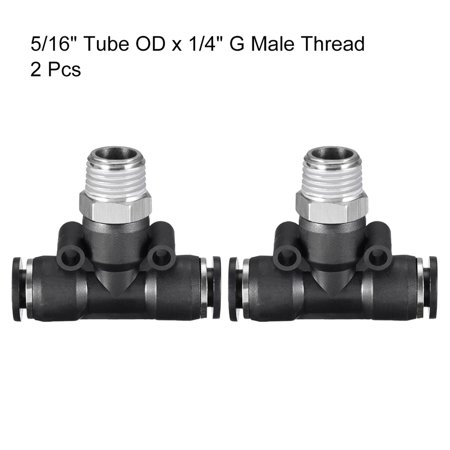 Push To Connect Fittings T Type Thread Tee Tube Connect 5/16" OD x 1/4 ...
