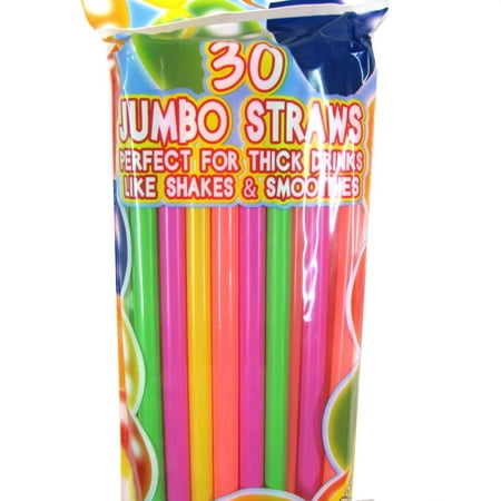 90 Jumbo Wide Disposable Plastic Party Drinking Straws Smoothie Thick ...