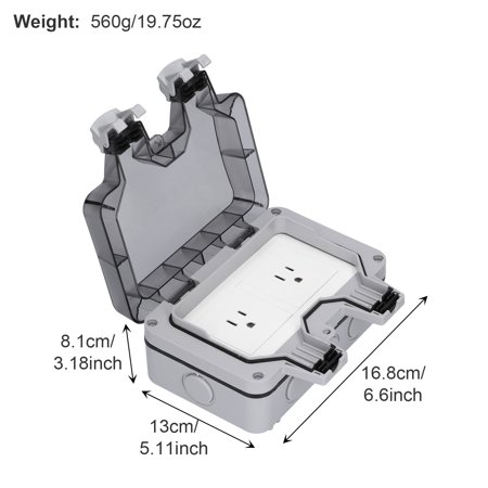 15A IP66 Waterproof Outdoor Double Socket Electrical Wall Outlet ...