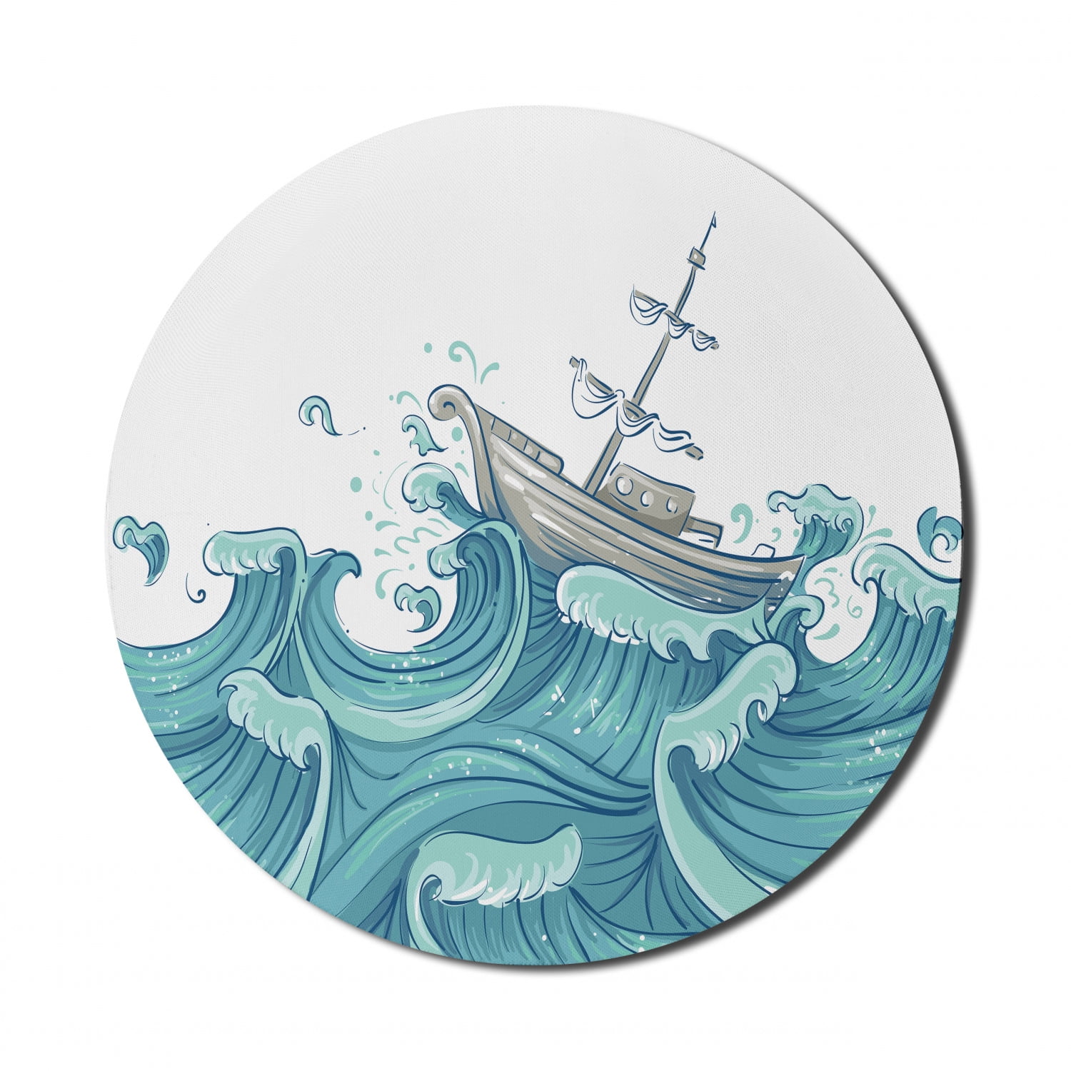 Nautical Mouse Pad for Computers, Ship Being Tossed by Giant Ocean ...