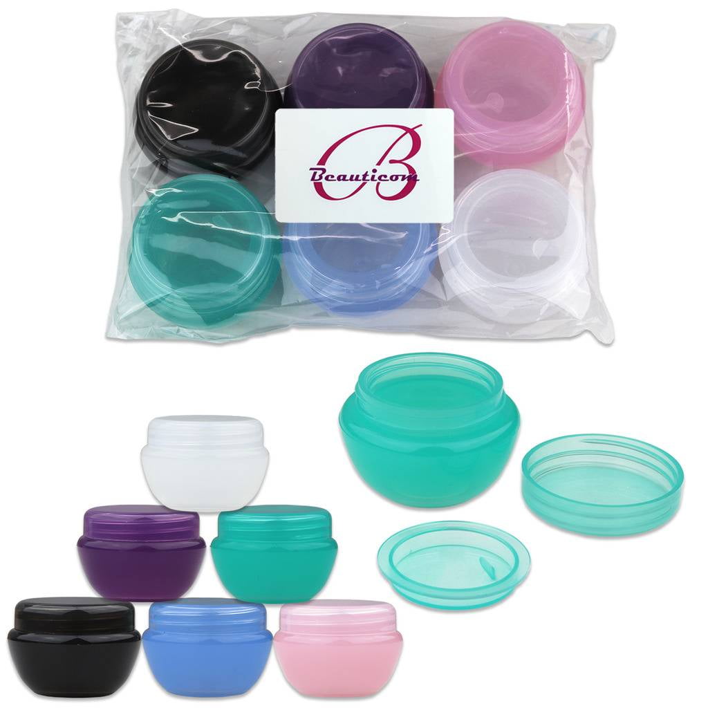 Beauticom 6 Pieces High Quality 10 Gram/10 ml Round Oval Plastic ...