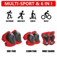 Rirool Kids Protective Gear Set, Knee Pads, Elbow Pads, Wrist Guards ...