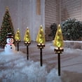2-pack Christmas Tree Cedar Solar Garden Post Lights for Outdoor ...
