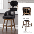 Upholstered Bar Stools, Counter Height 360 Degree Swivel Bar Stool ...