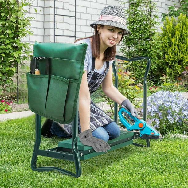 2-IN-1 Garden Kneeler Folding Gardman Thicken Padded Seat Stool with ...