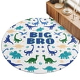 Cartoon Dinosaur Abstract Animal Round Rug 5ft Blue Green Dinosaurs ...