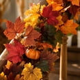 Artificial Autumn Garland Fake Maple Leaf Vine Pumpkin Hanging Foliage ...