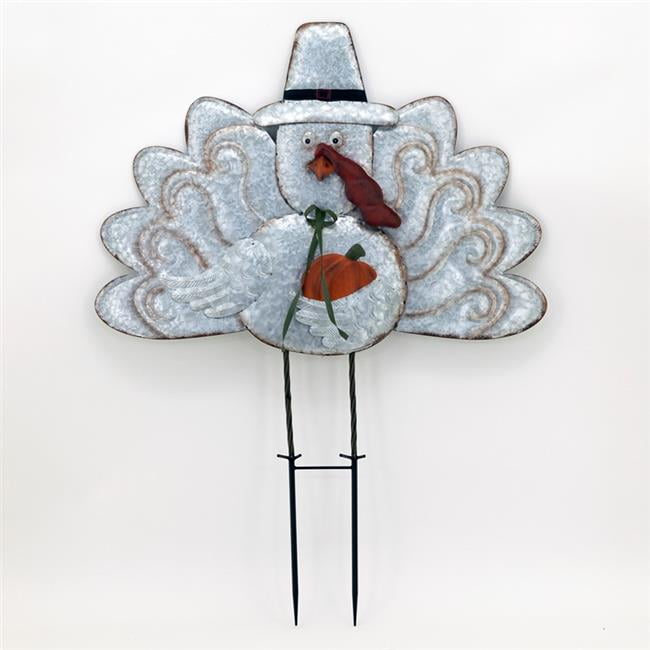Zaer ZR170512 Galvanized Thanksgiving Turkey Flat Garden Stake, Large ...