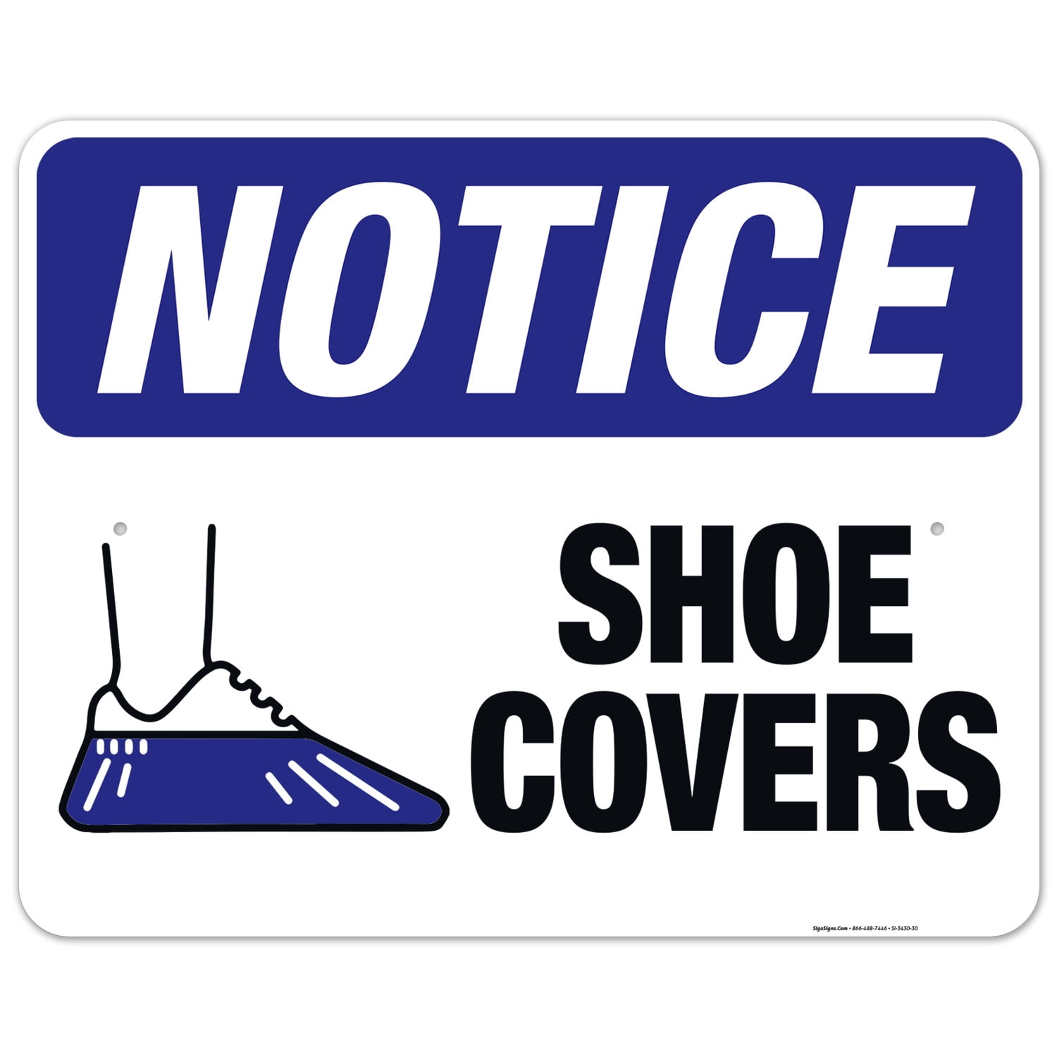 Shoe Covers Sign, OSHA Sign, 24x30 Aluminum - Walmart.com