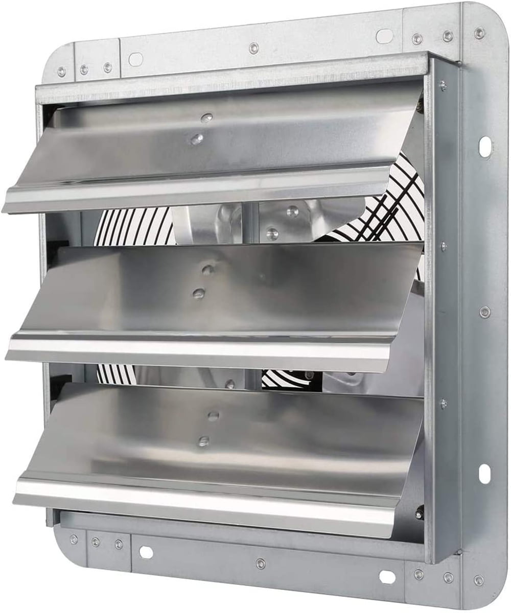 iPower 7" Wall Mounted Shutter Exhaust Fan, Automatic Shutter, High ...