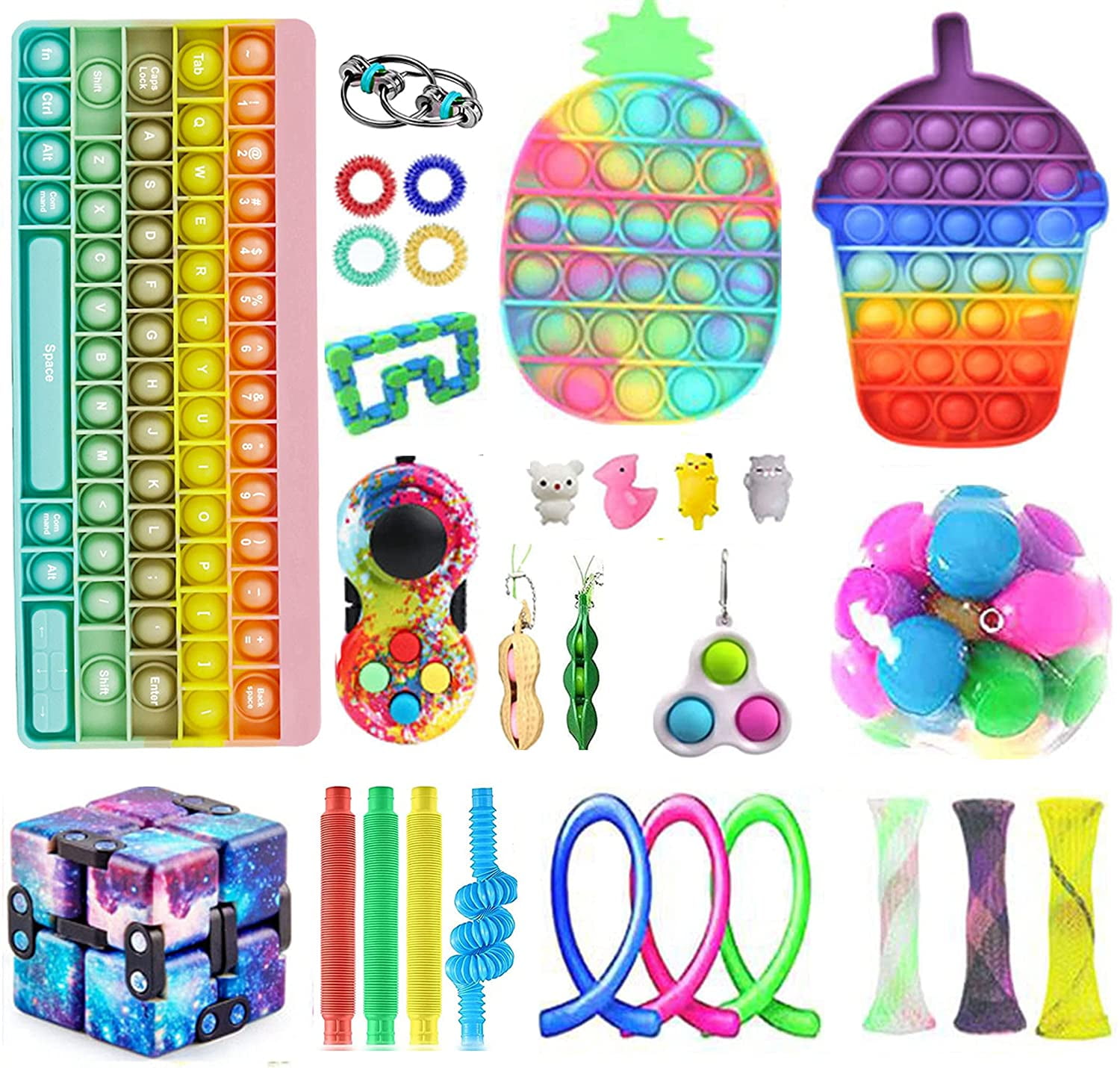 HTCM Cheap Fidget Pack Fidget Toy Set Anti-Anxiety Tools, Big Sensory ...