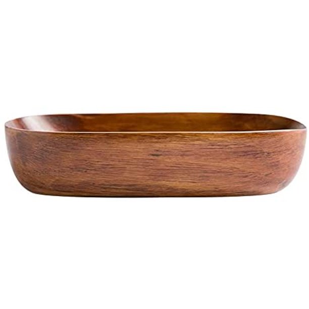 Wooden Oval Pa try Fruit Plate Creative Boat Shaped Wood Snack S ving ...