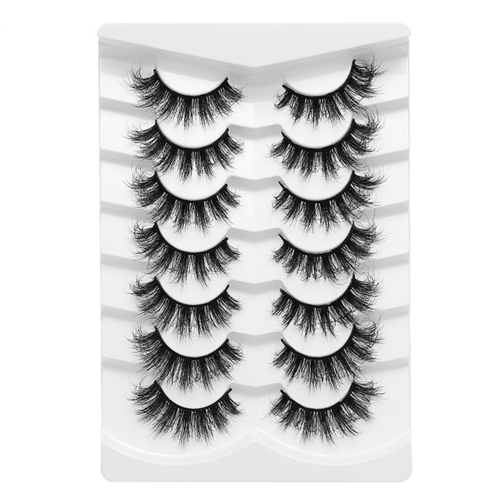 7 Pairs Thicken False Eyelashes Multilayered Bushy Curling up Lashes ...