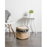 Design Imports Burlap Bin Border Black Round Medium, 15"x15"x12 ...