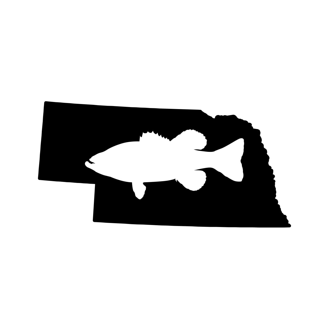 Nebraska Bass Sticker Decal Die Cut - Self Adhesive Vinyl ...