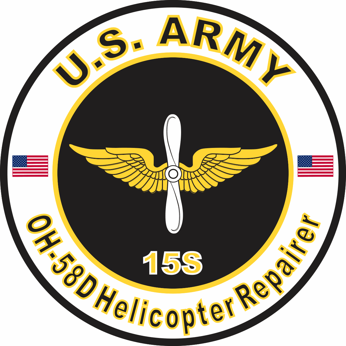 3.8 Inch U.S. Army MOS 15S OH-58-D Helicopter Repairer - Walmart.com