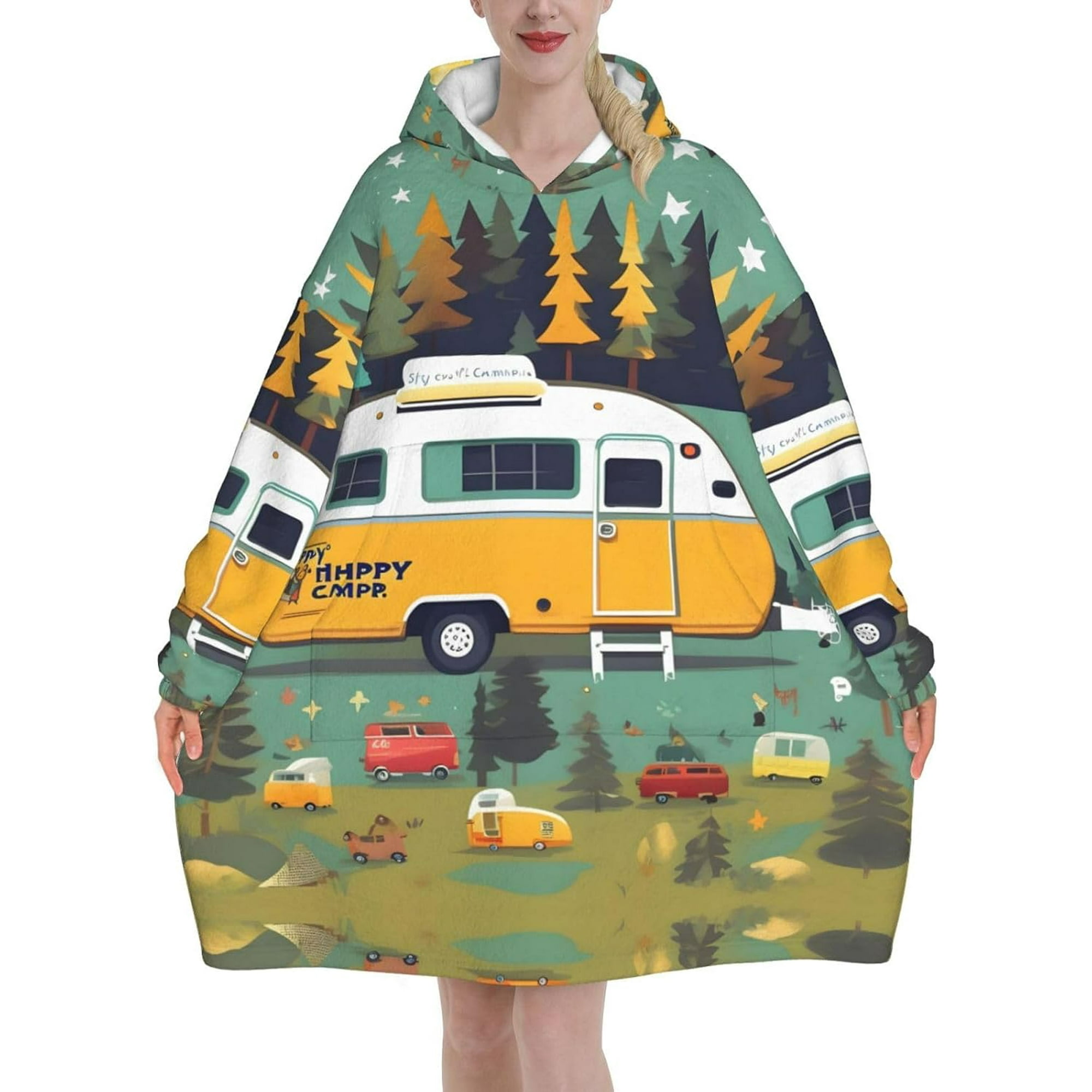 Click here for Goodthings Happy Bus Camper Print Adults Cozy Over... prices