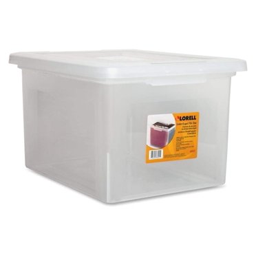 Advantus Legal/Letter Size File Tote Storage Box with Lid, Plastic ...