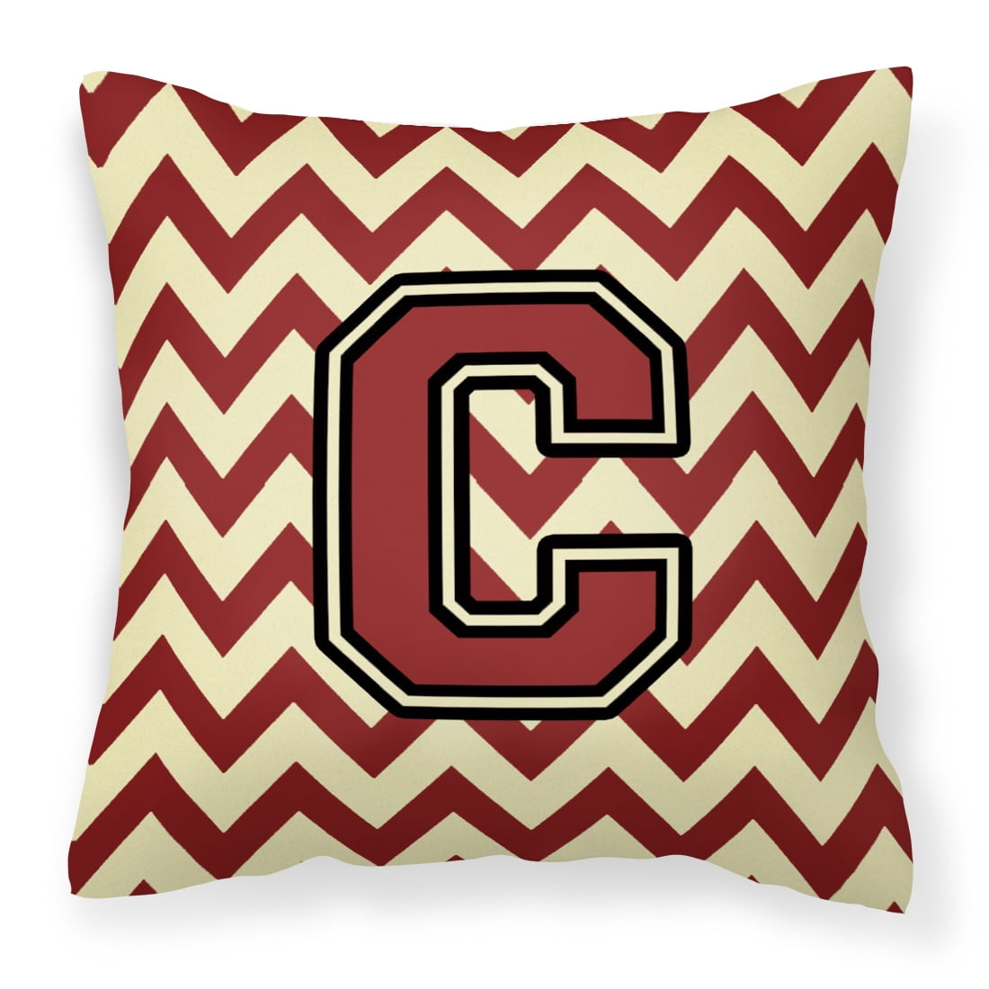 Letter C Chevron Maroon and Gold Fabric Decorative Pillow - Walmart.com
