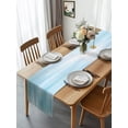 Burlap Table Runner 48 Inches Long, Minimalist Blue Background Non-Slip ...