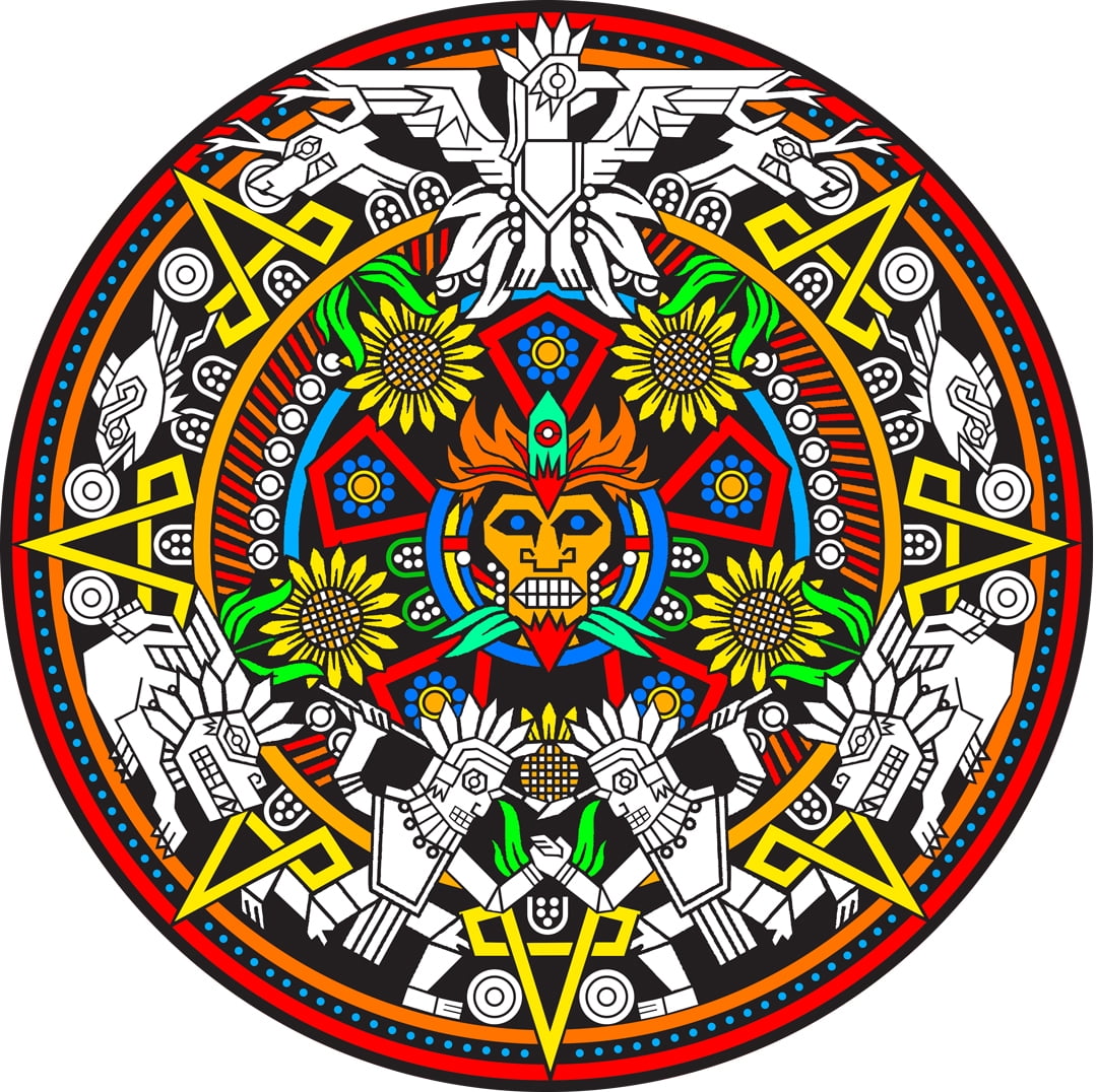 Mayan Fuzzy Mandala Coloring Poster - 20x20 - Walmart.com