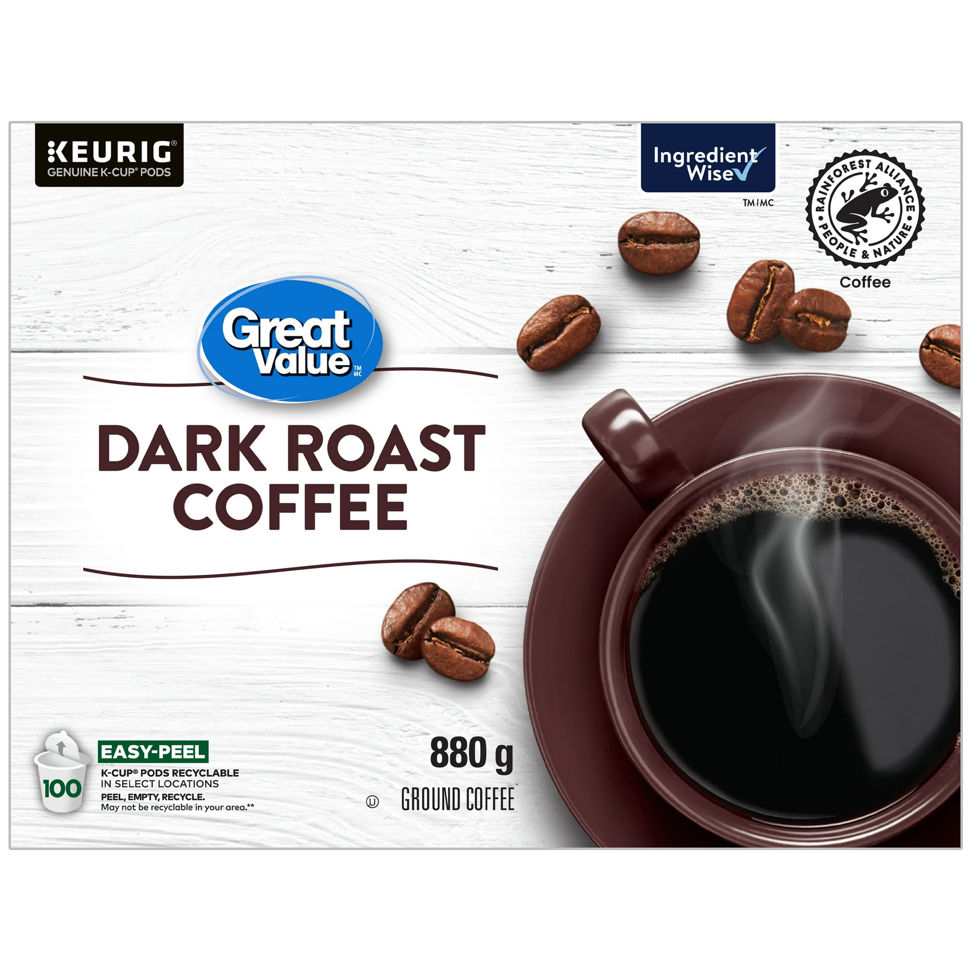 Click here for Great Value Dark Roast Coffee 100ct prices