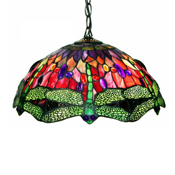 Tiffany Style Dragonfly Red Hanging Lamp - Walmart.com - Walmart.com
