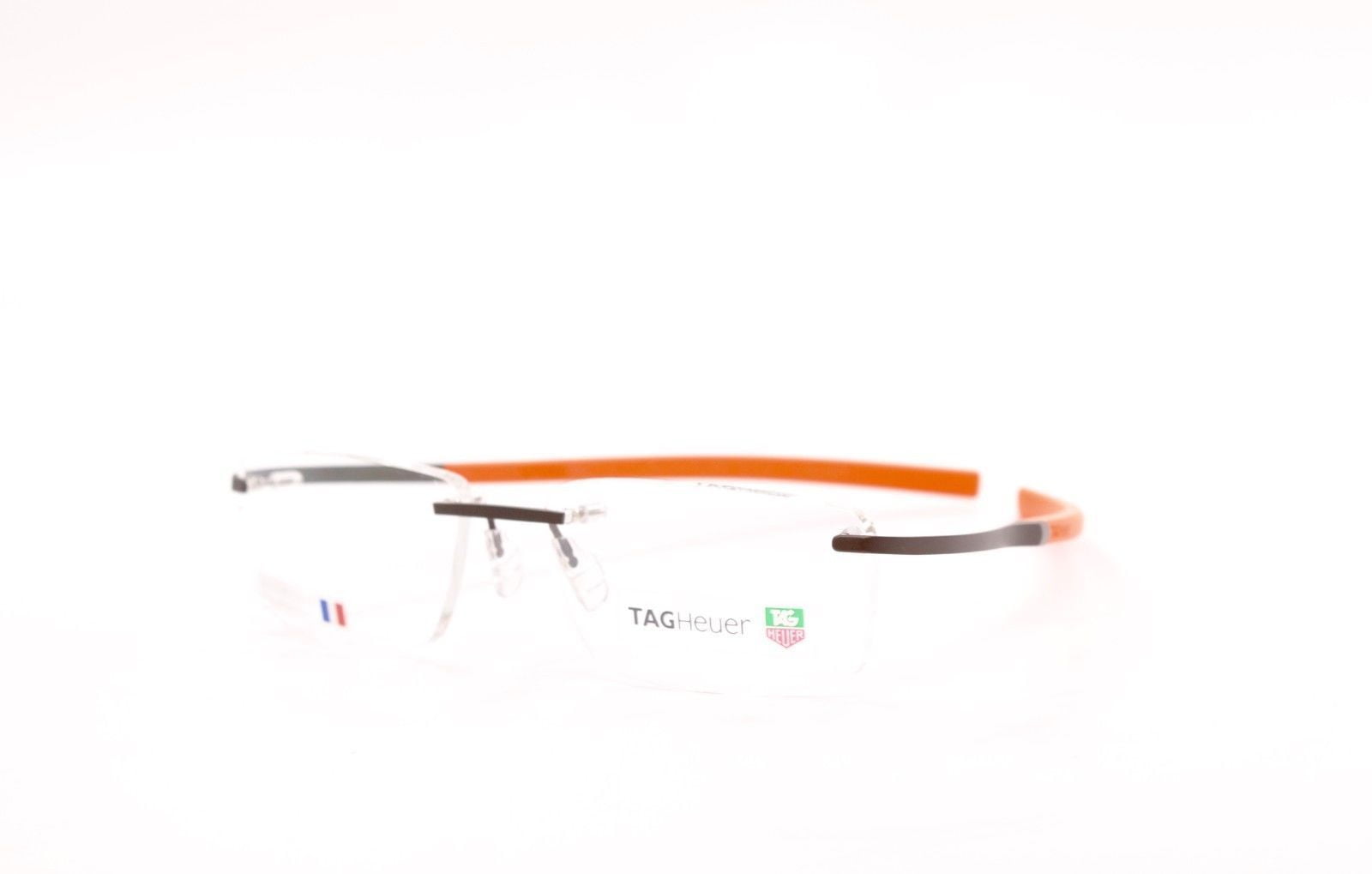 TAG Heuer 0382 0383 205 Mens Spring Rimless Orange Brown Eyeglasses ...
