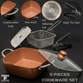 Copper Chef Cookware Set, 5 Pcs Non Stick Deep Frying Pan, Fry Basket ...