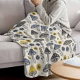 Blue Grey Mushroom Blanket Soft Cozy Warm Throw Blanket for Couch ...
