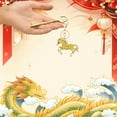 2Pcs 2026 Year of The Horse Keychains Horse Charm Statue Feng Shui ...