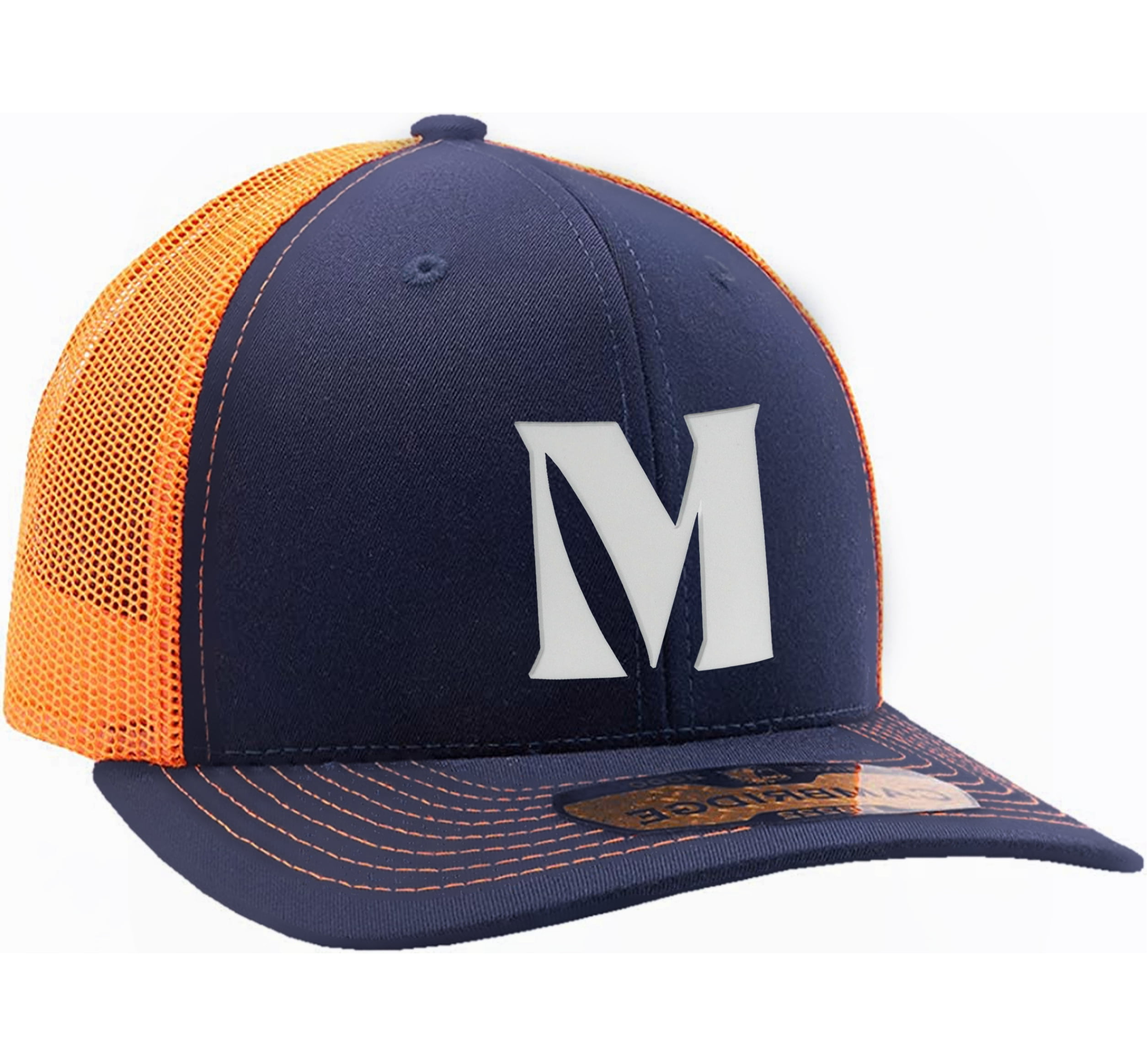 Daxton Baseball Trucker Hat 3D Capital Alphabet Letters Structured Mid ...