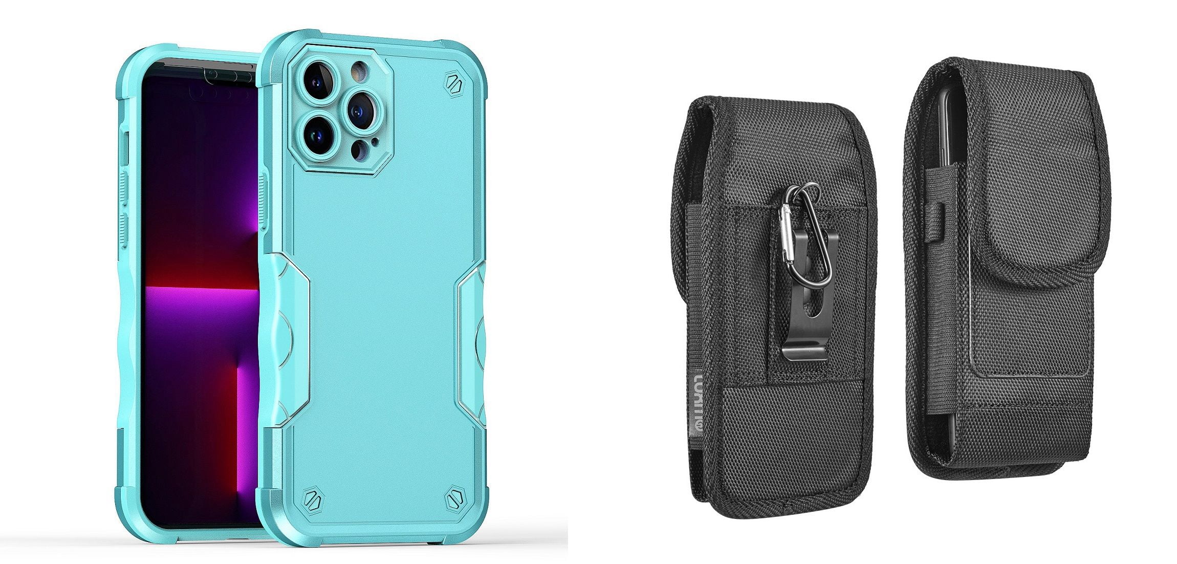 Case with Belt Holster Bundle for iPhone 14 Plus: Slim EX Hybrid Series ...