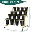 Movable Metal Plant Stand 4 Layers with Square Buckets,With Wheels,16 ...