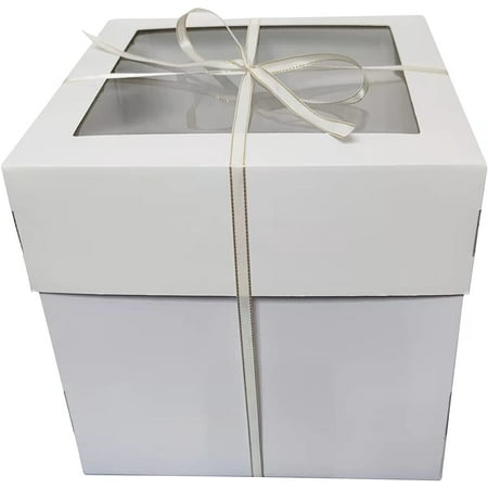 Tall Cake Boxes with Window, 10pk Use as 12inch, Multi-layer cake boxes ...