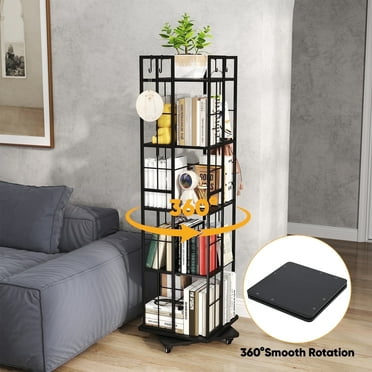Flycity 6 Tier Rotating Corner Book Shelf, Narrow 360° Display Storage ...
