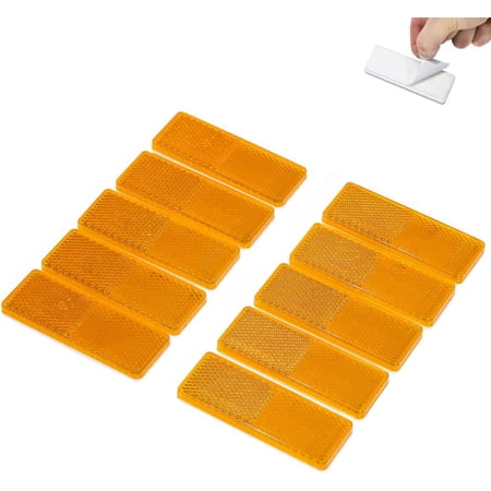 YDJKET Yellow Rectangular Reflector, Rectangular Reflector For Trailer ...